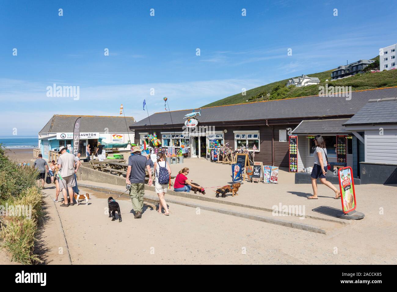 Saunton Sands Beach promenade, Saunton, Devon, England, United Kingdom ...