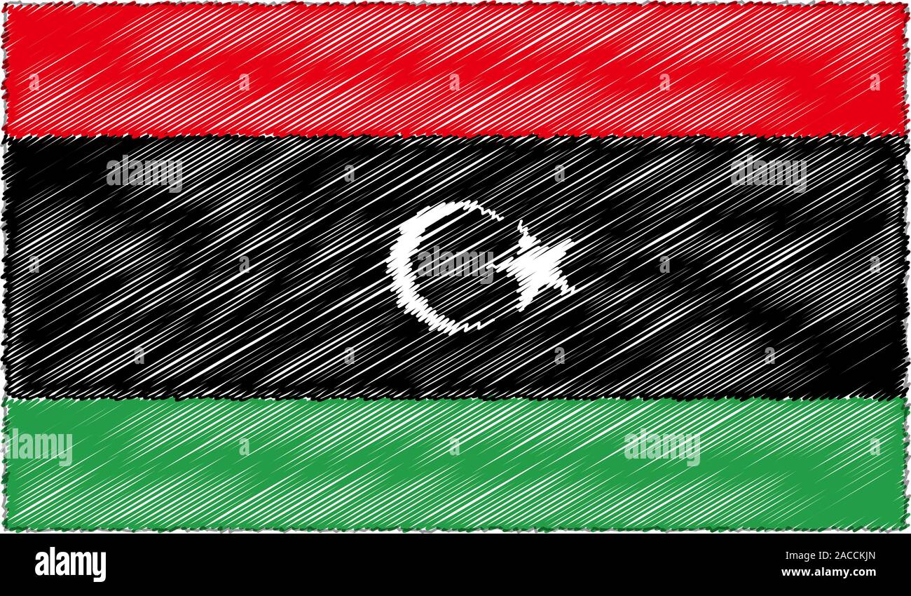 Vector Drawing of Sketch Style Libya Flag Stock Vector Image & Art - Alamy