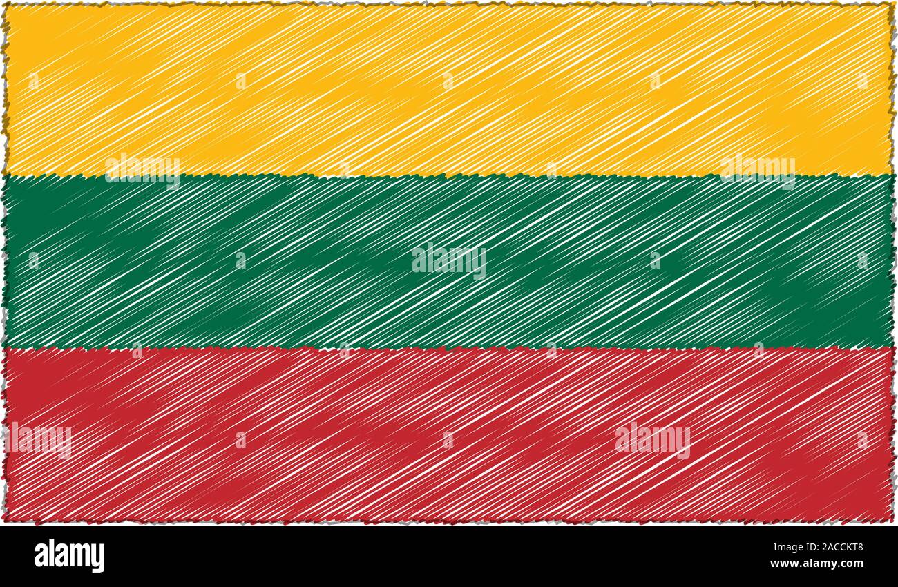 Vector Drawing of Sketch Style Lithuania Flag Stock Vector Image & Art ...