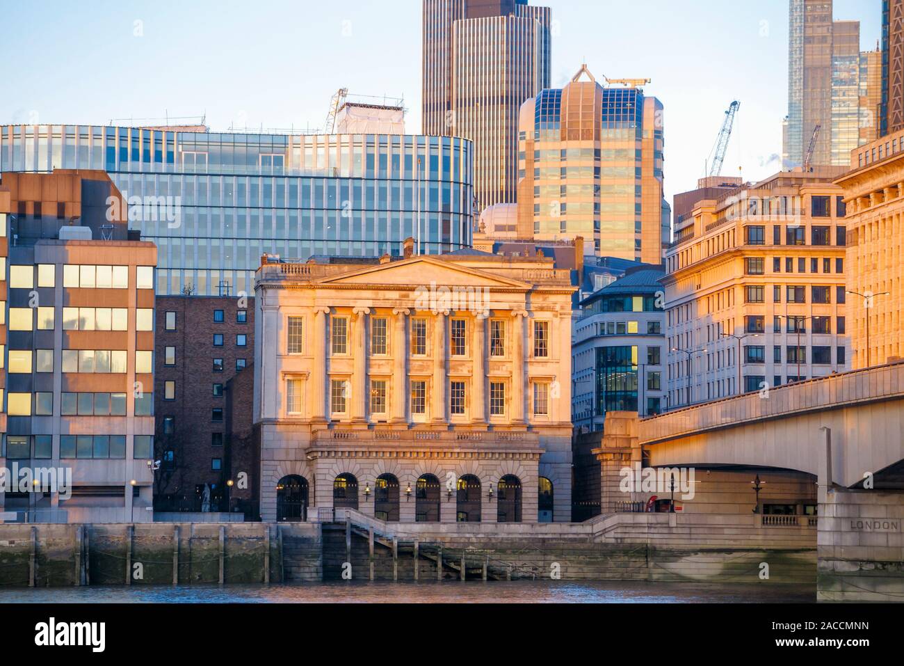 Exterior view of the facade of Fishmongers Hall, London Bridge, City of ...