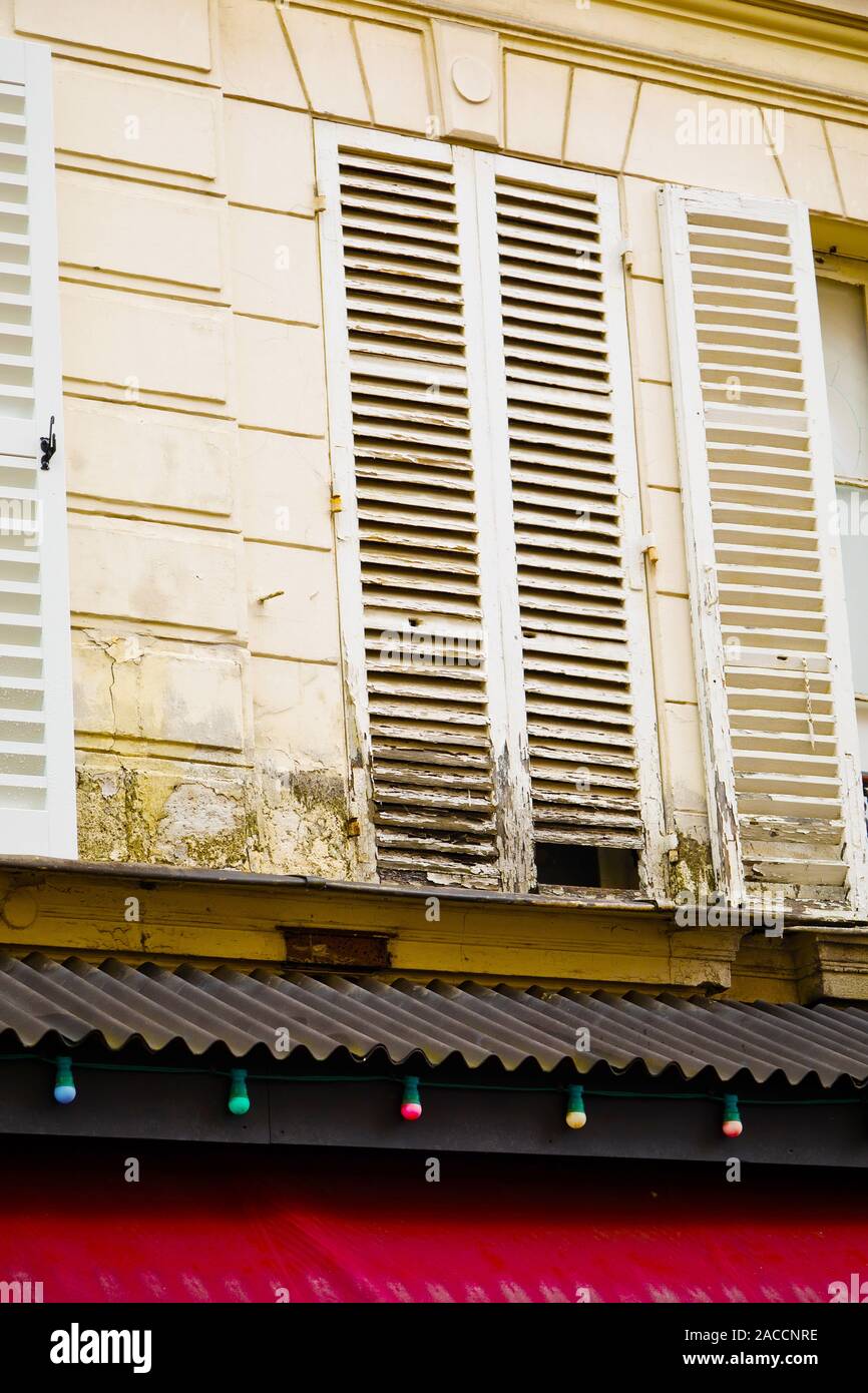 Vintage window shutter in poor condition, neglected care Stock Photo ...