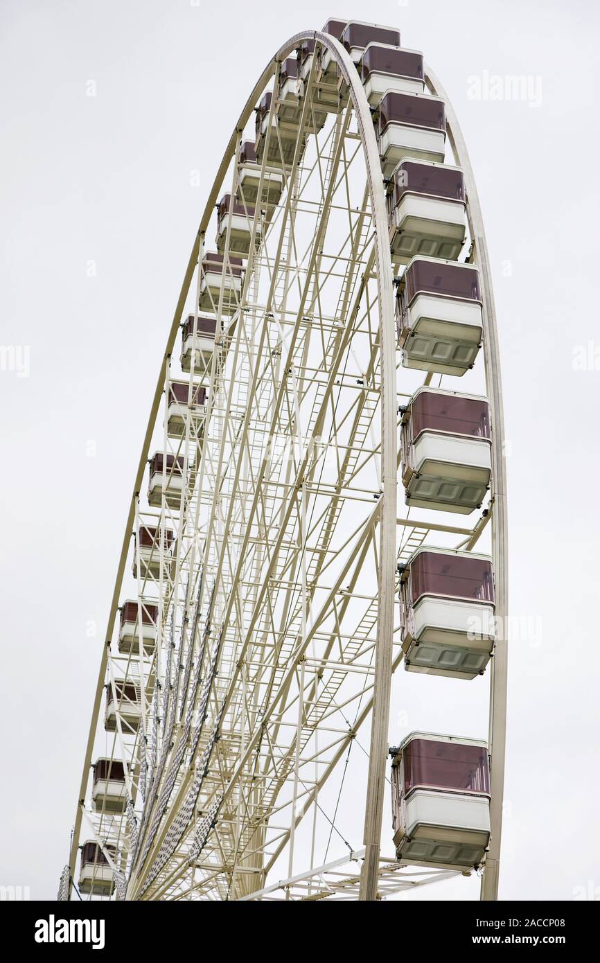 Big russian wheel carousel with cabins Stock Photo - Alamy