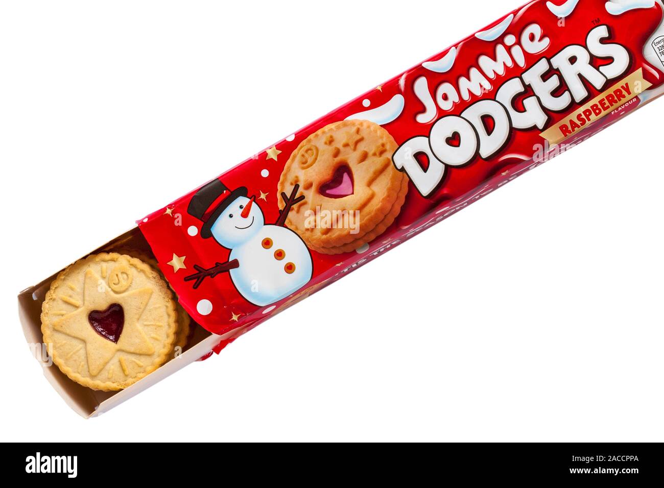 Packet of Jammie Dodgers raspberry flavour biscuits tis the season to ...
