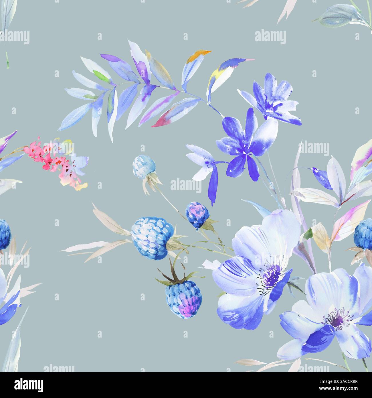 Watercolor flowers illustration Stock Photo - Alamy