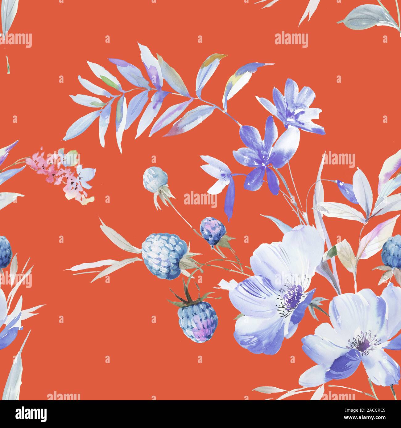 Watercolor flowers illustration Stock Photo - Alamy