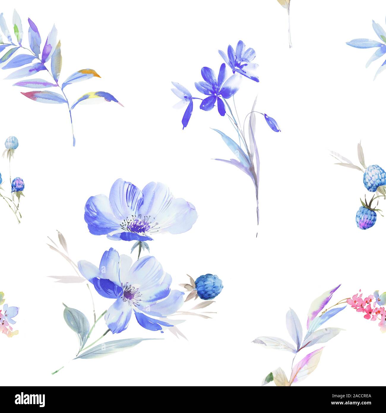 Watercolor flowers illustration Stock Photo - Alamy