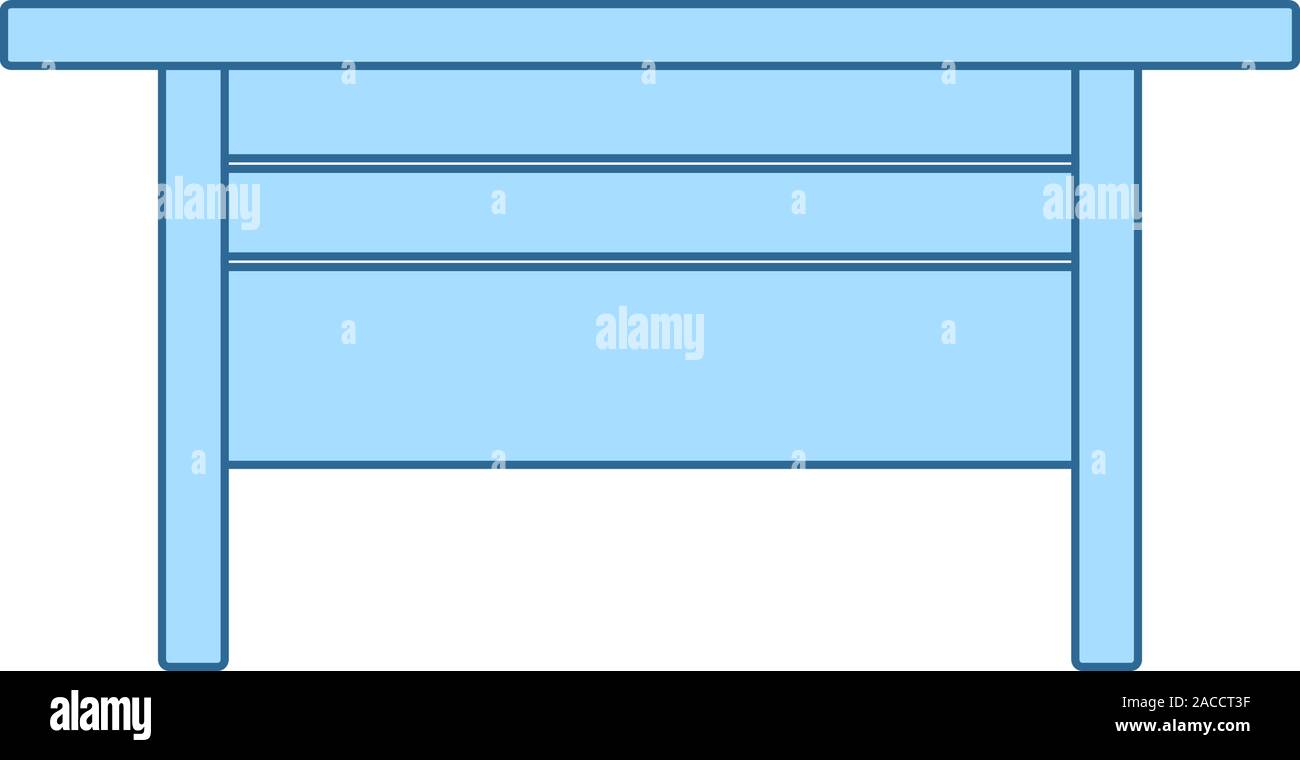 Boss Office Table Icon. Thin Line With Blue Fill Design. Vector ...