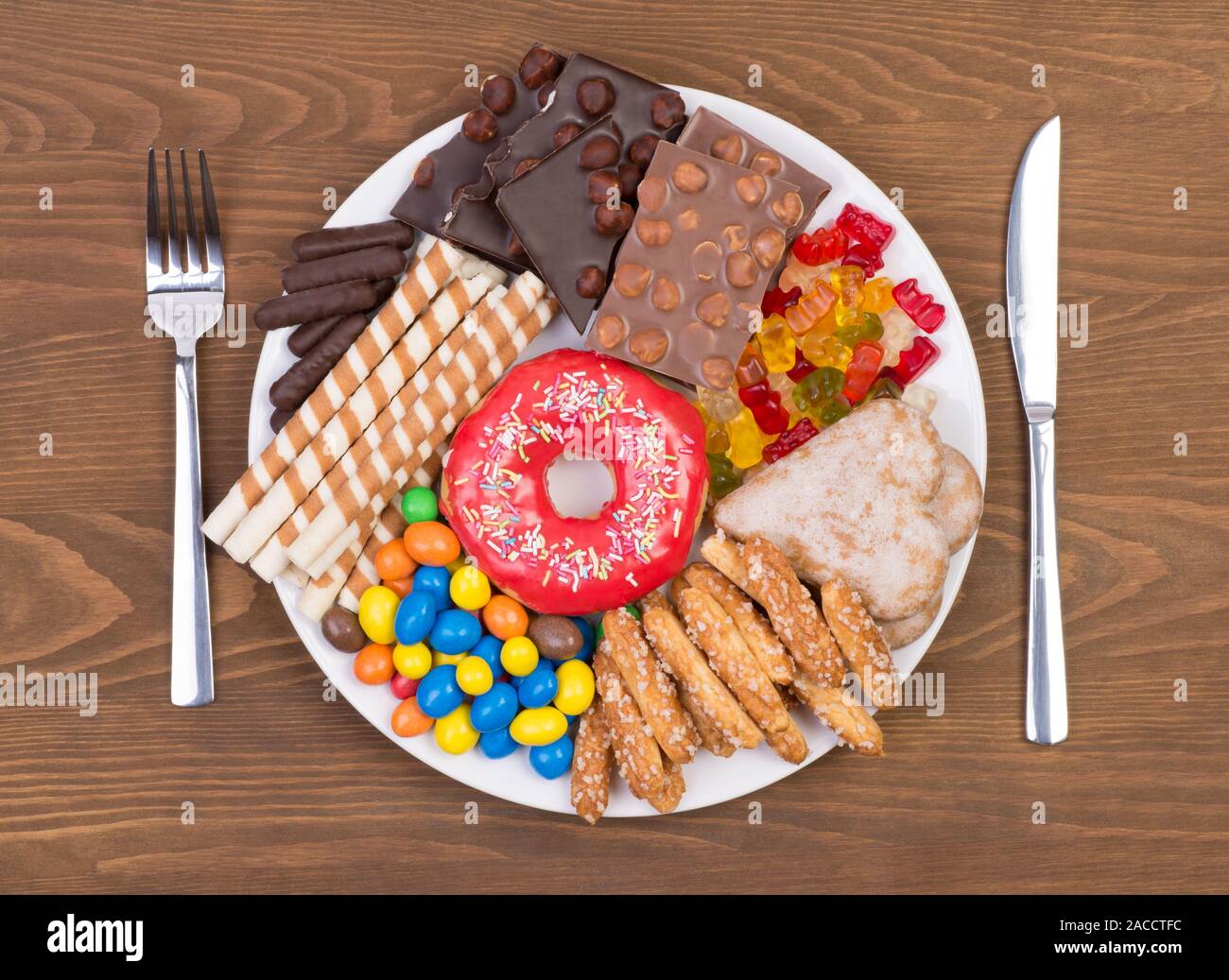 Food containing too much sugar. Sugar in diet causes obesity, diabetes ...