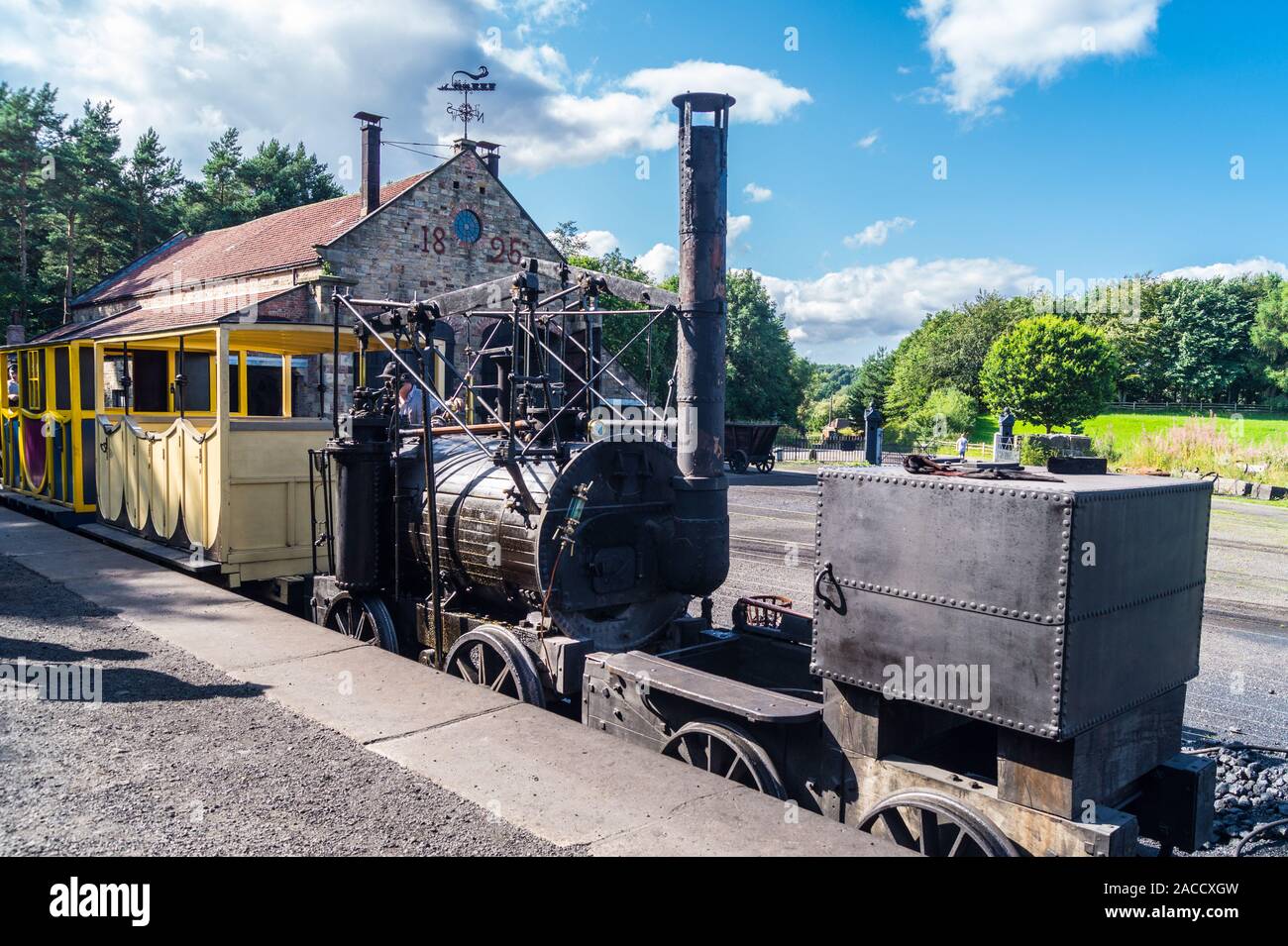 "Puffing Billy" replica locomotive, Beamish museum, County Durham ...