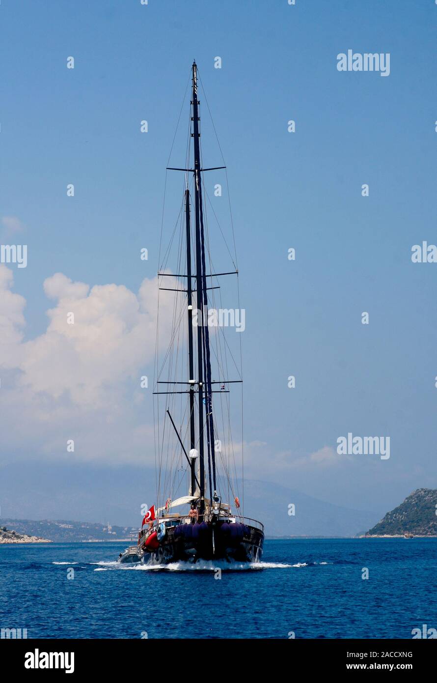 Sailboat with a lowered sail hi-res stock photography and images - Alamy