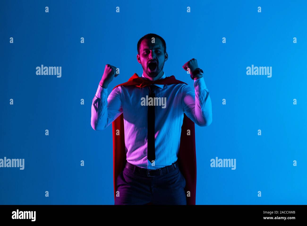 Superman style pose hi-res stock photography and images - Alamy