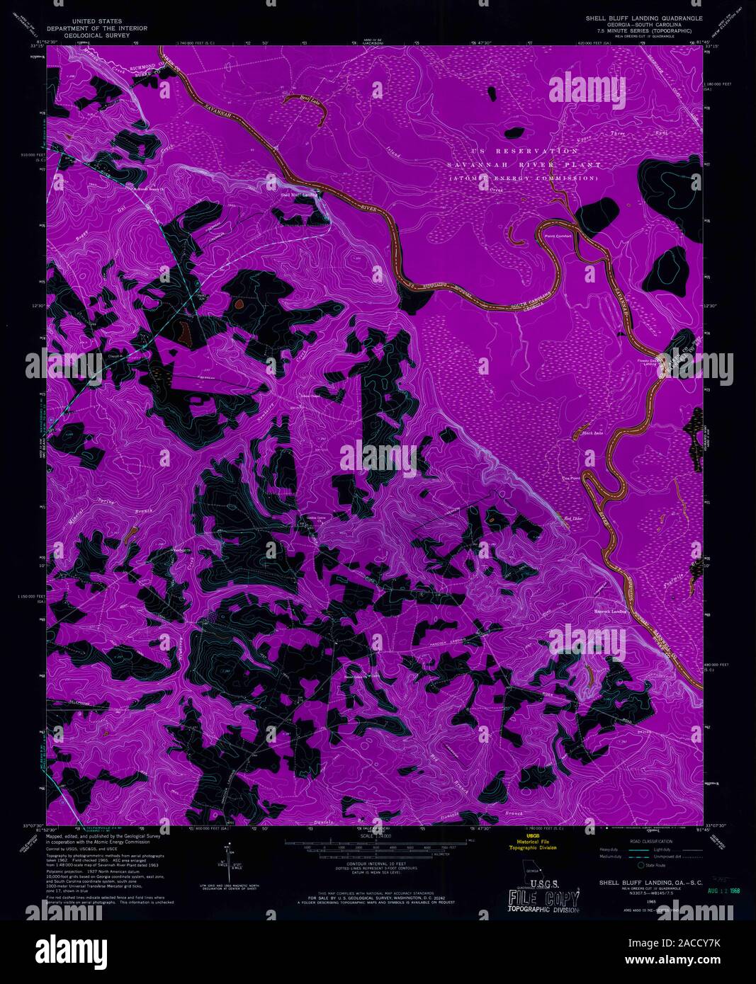 USGS TOPO Map South Carolina GA Shell Bluff Landing 246906 1965 24000 ...