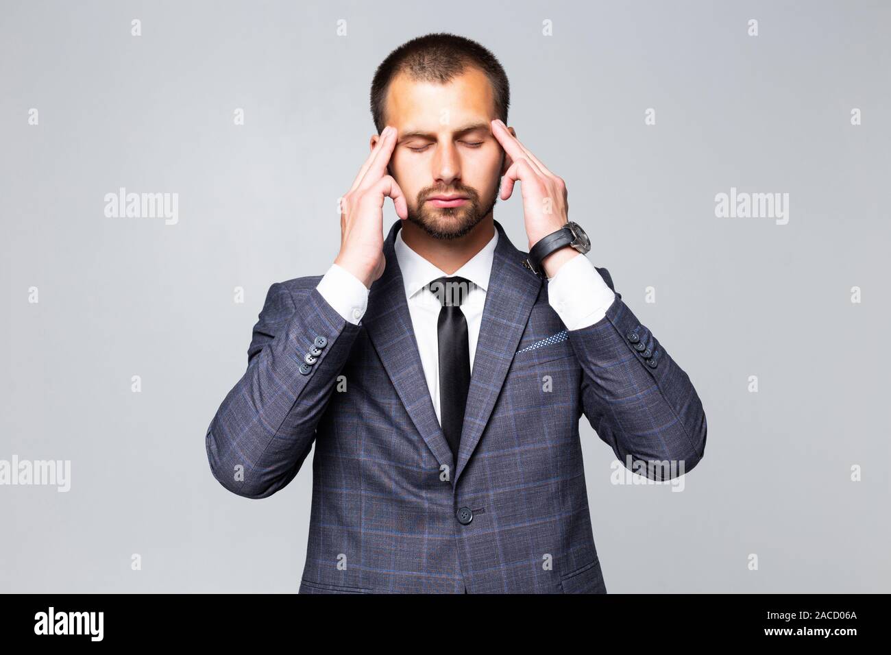 business man thinking over white background Stock Photo - Alamy