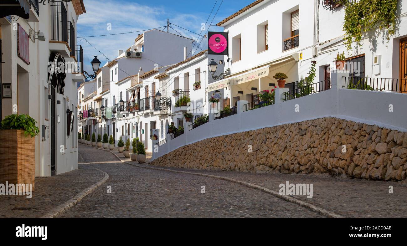 The back streets of Altea in Spain Stock Photo - Alamy