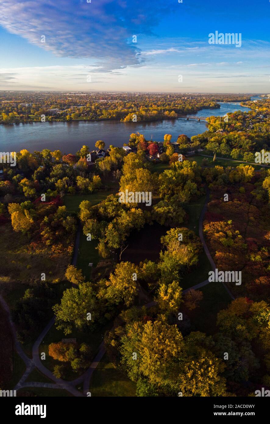 Montreal autumn river aerial hi-res stock photography and images - Alamy