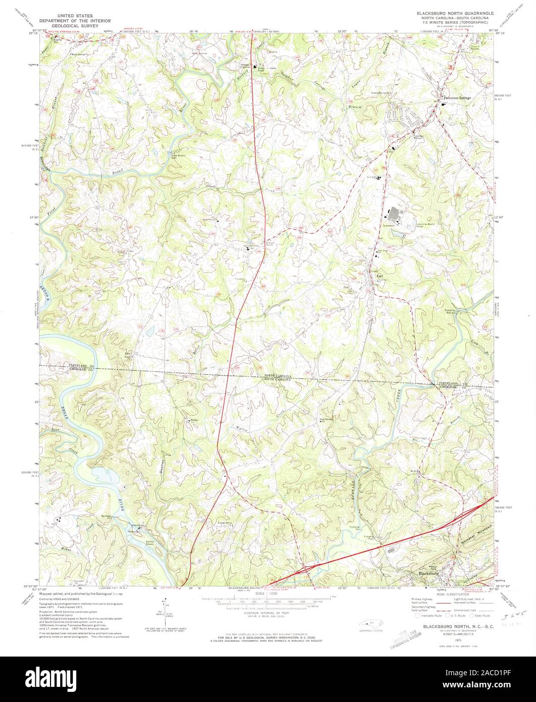 Blacksburg map hi-res stock photography and images - Alamy