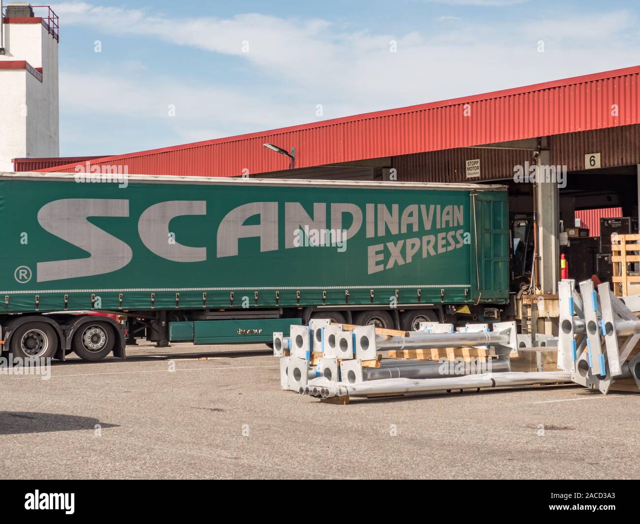 Bodo, Norway - August 18 2019: Container at the ramp. Scandinavian ...