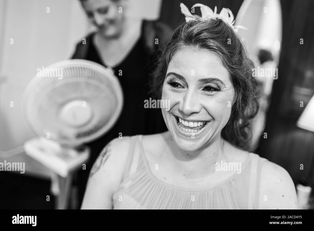 A gorgeous bride getting ready for her special day, bridal preparation ...