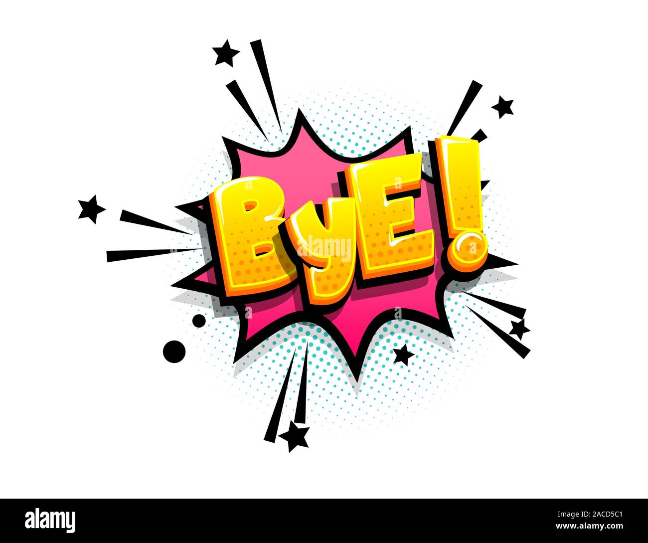 Goodbye bye comic bubble text Stock Vector Images - Alamy