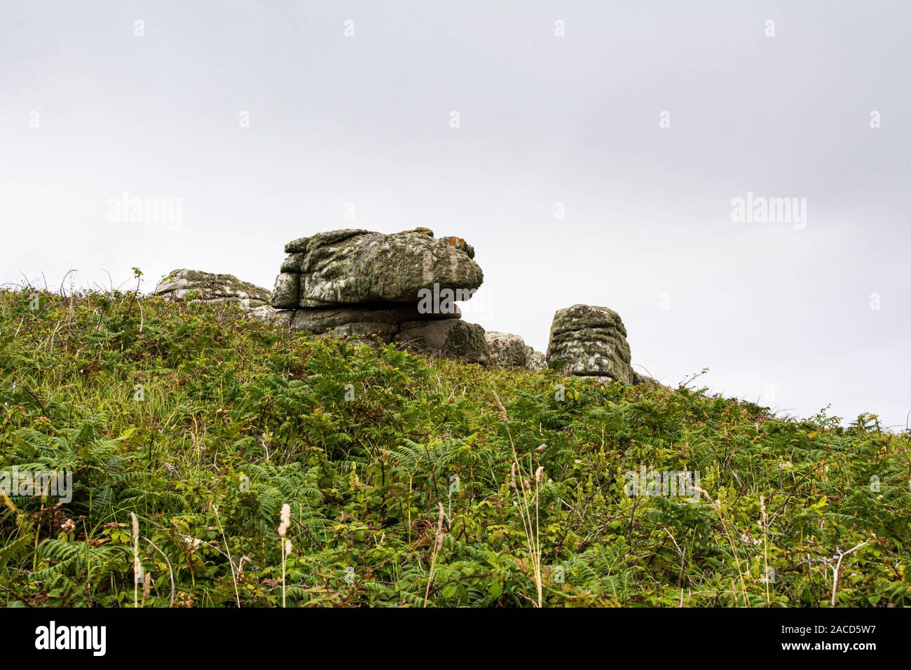 Rock formations on North Hill, Samson, Isles of Scilly Stock Photo - Alamy