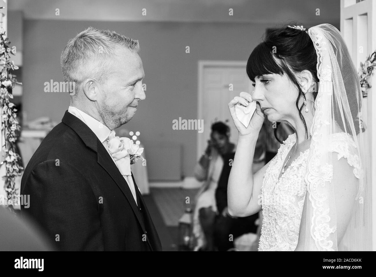 Bride crying during ceremony hi-res stock photography and images - Alamy