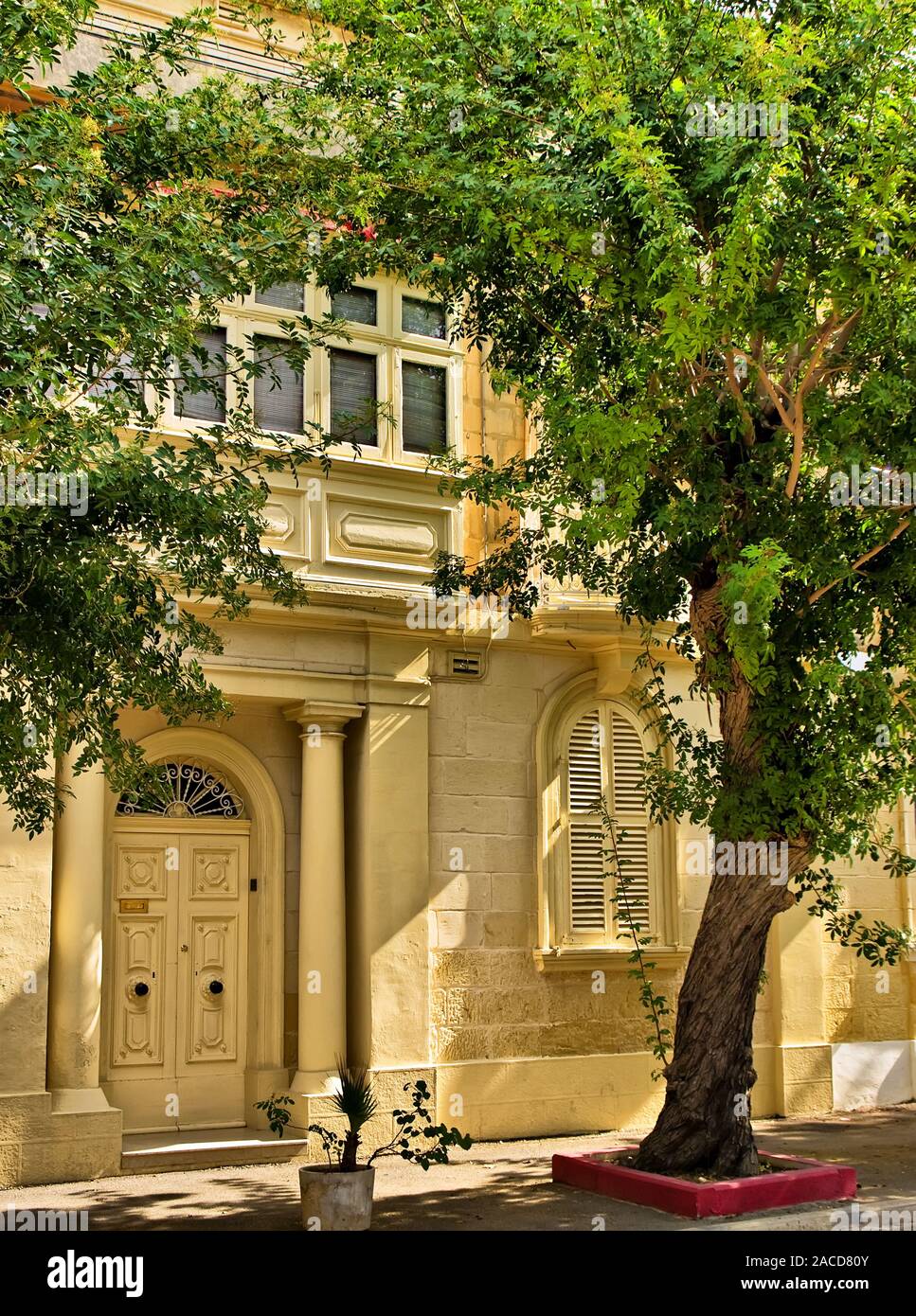 Typical features on a facade of a house in Malta Stock Photo - Alamy