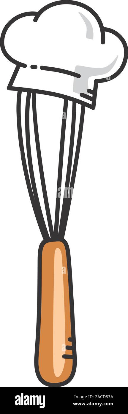 whisk kitchen utensil chef hat restaurant theme logo vector Stock ...