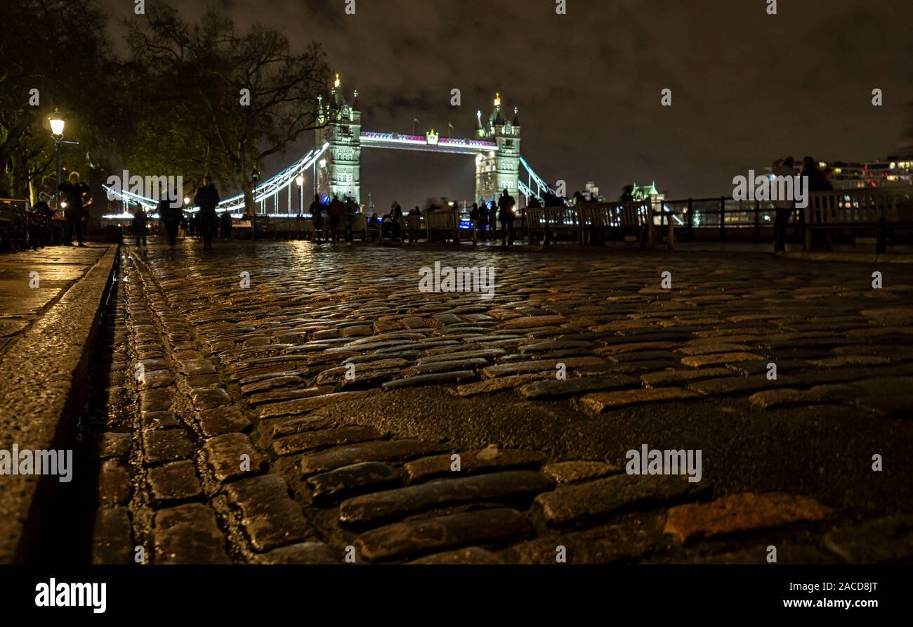 Cobblestone old street in London Stock Photo - Alamy