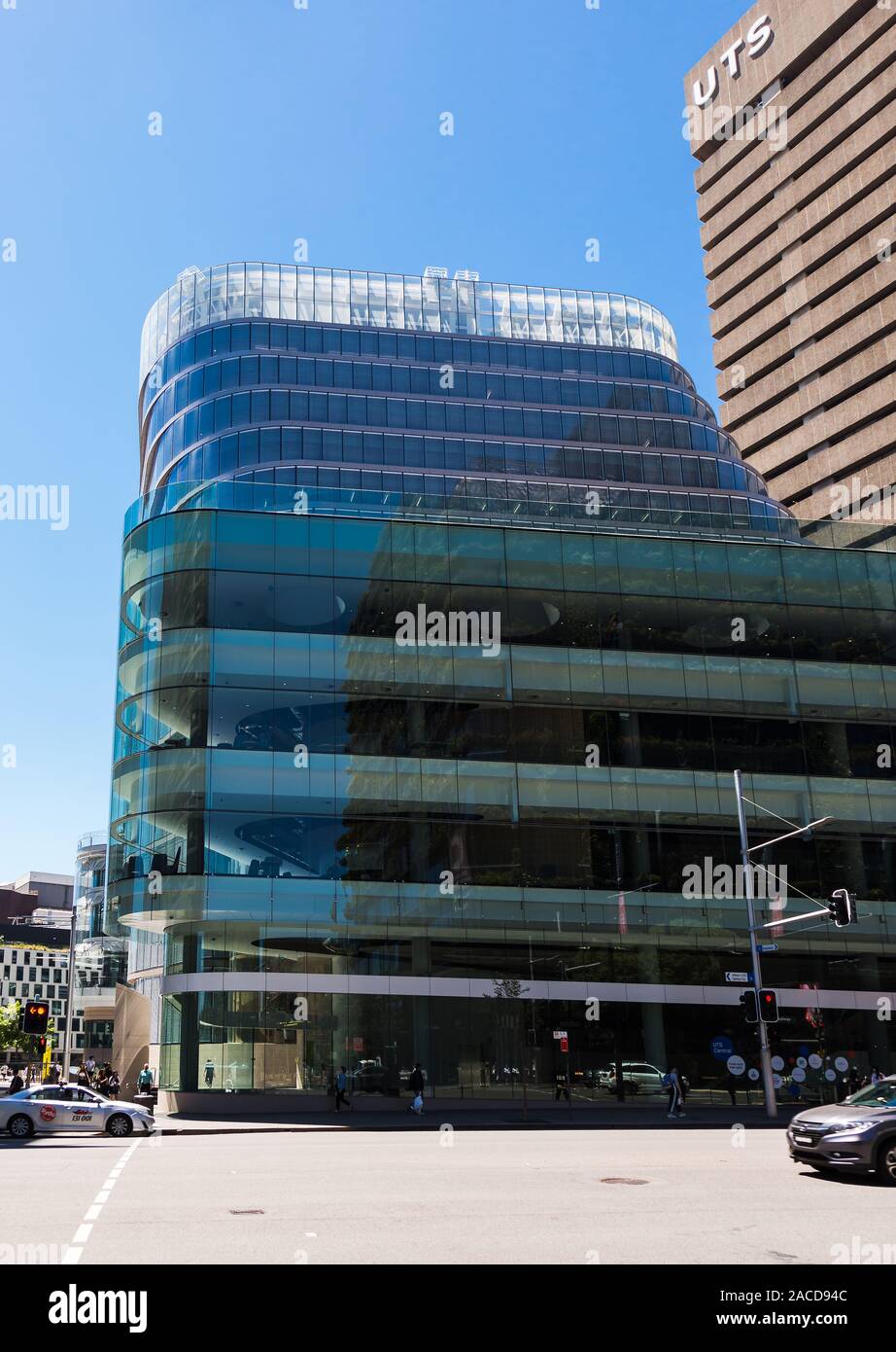 The glass encassed UTS Central Building has many unique design features ...