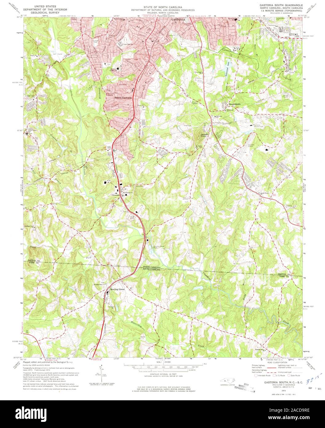 Gastonia map hi-res stock photography and images - Alamy