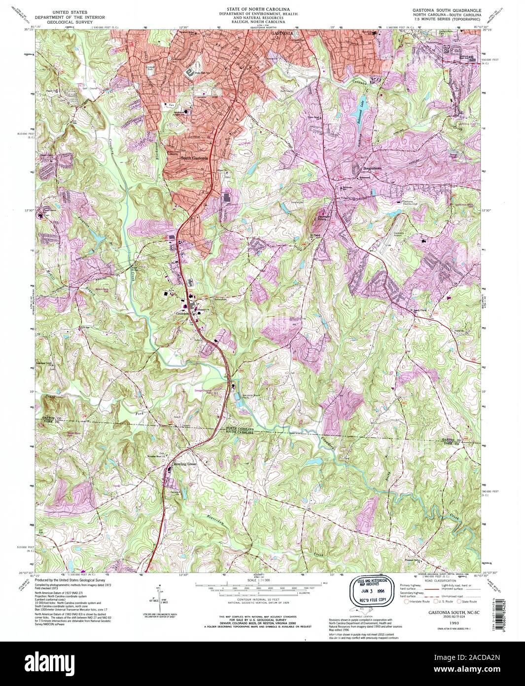 Map of gastonia hi-res stock photography and images - Alamy