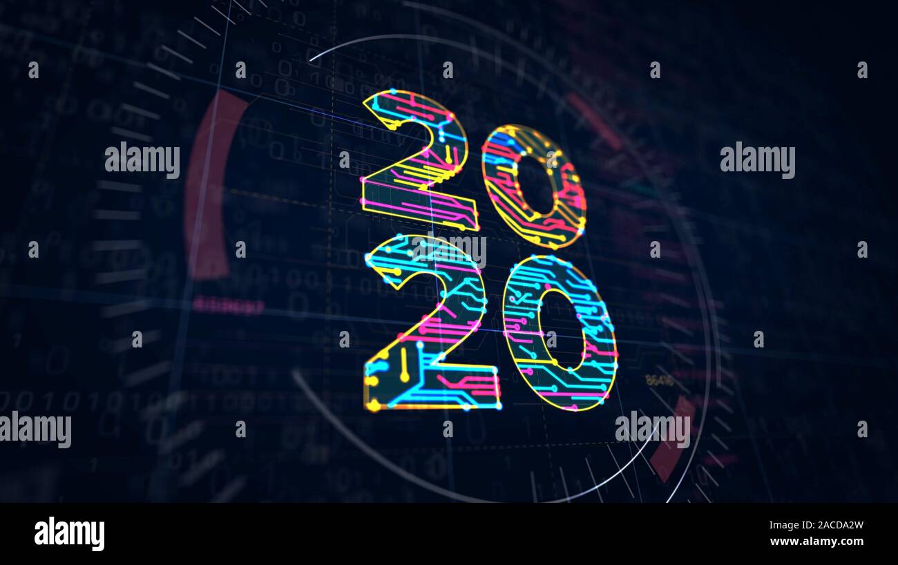 2020 year number project creating. Abstract concept 3d illustration ...