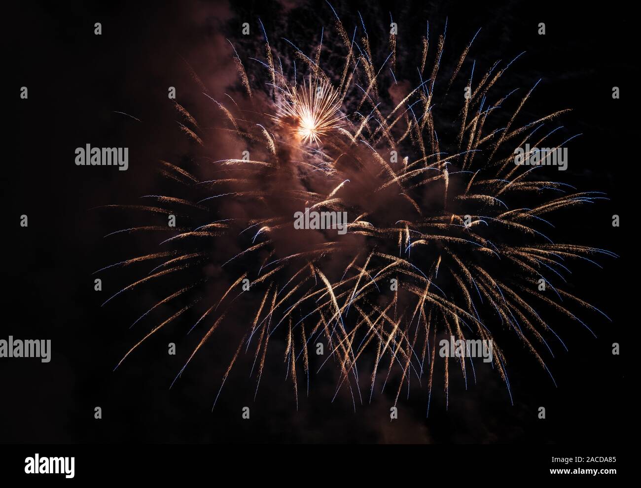 Fireworks in Monaco city, Monte Carlo, night illumination Stock Photo ...