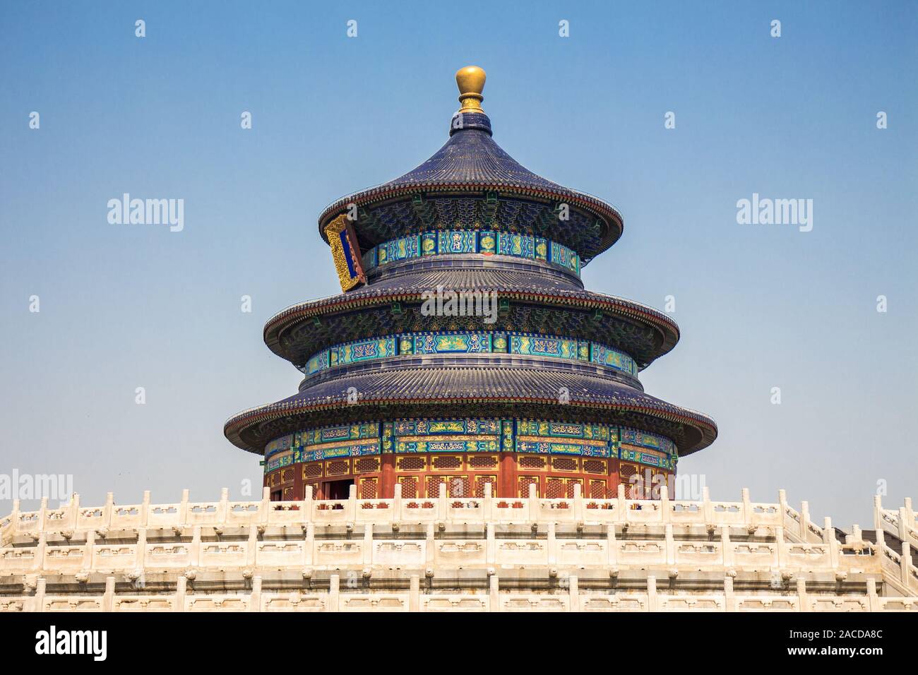 Beautiful classic Chinese house, decorated with bright multi-colored ...