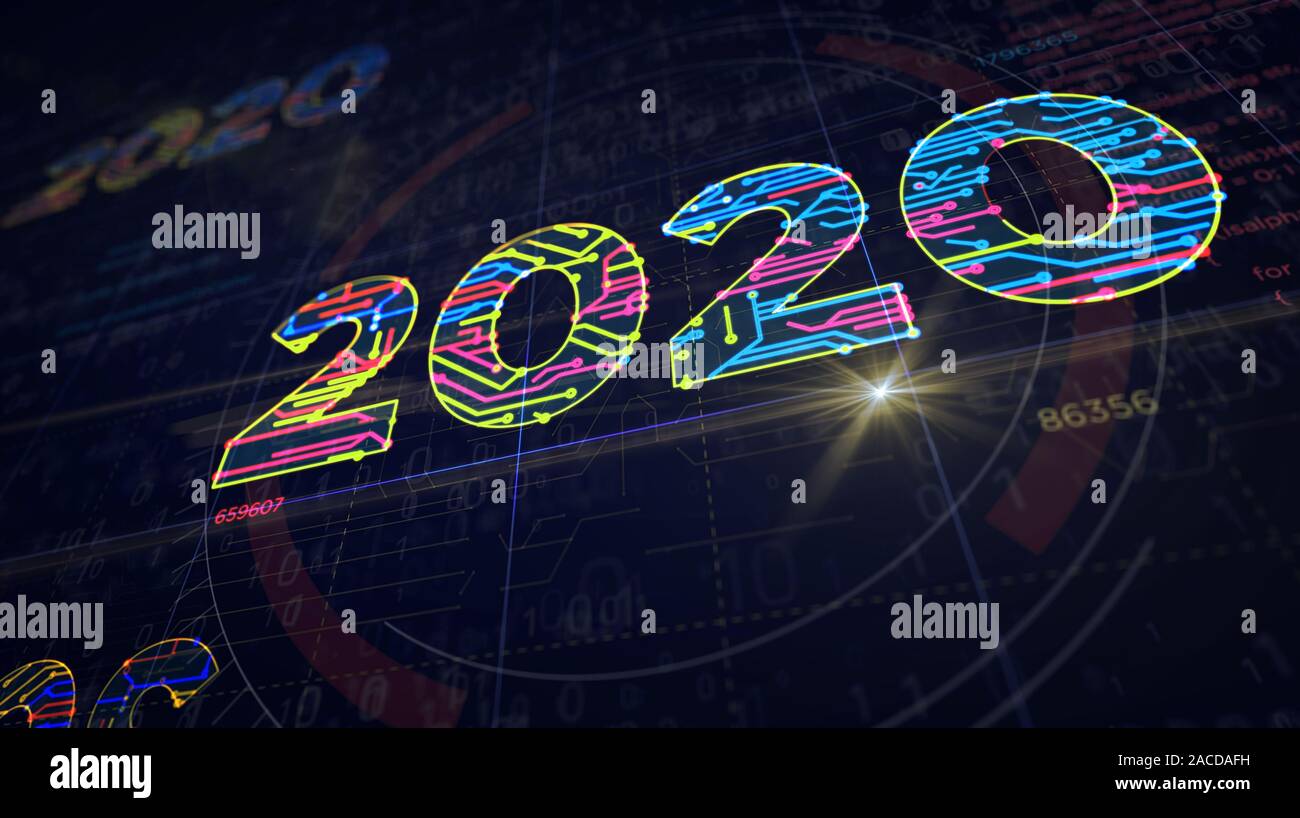 2020 year number project creating. Abstract concept 3d illustration ...