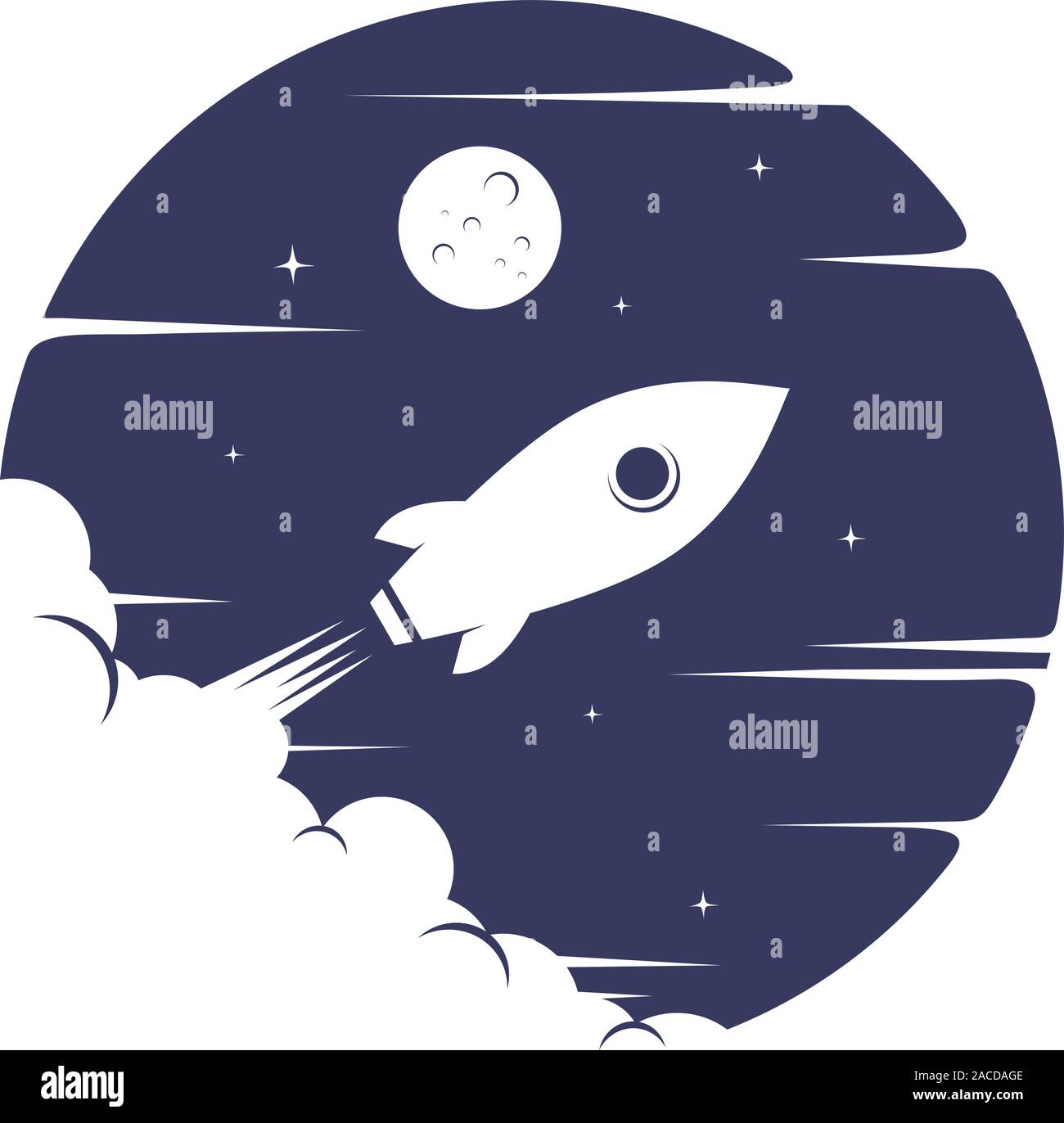 space rocket shuttle ship sign logo logotype vector art Stock Vector ...