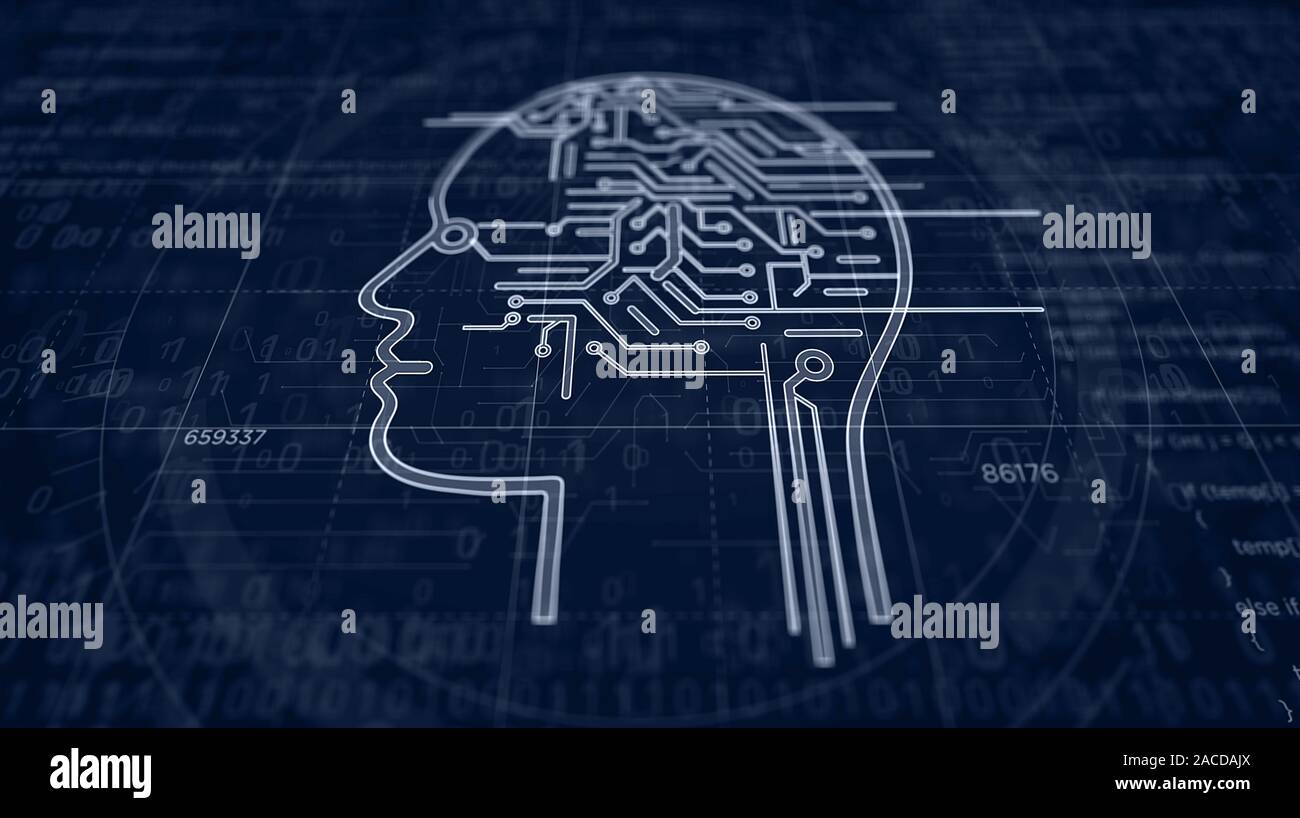 Artificial Intelligence project creating. Abstract concept of cyber ...