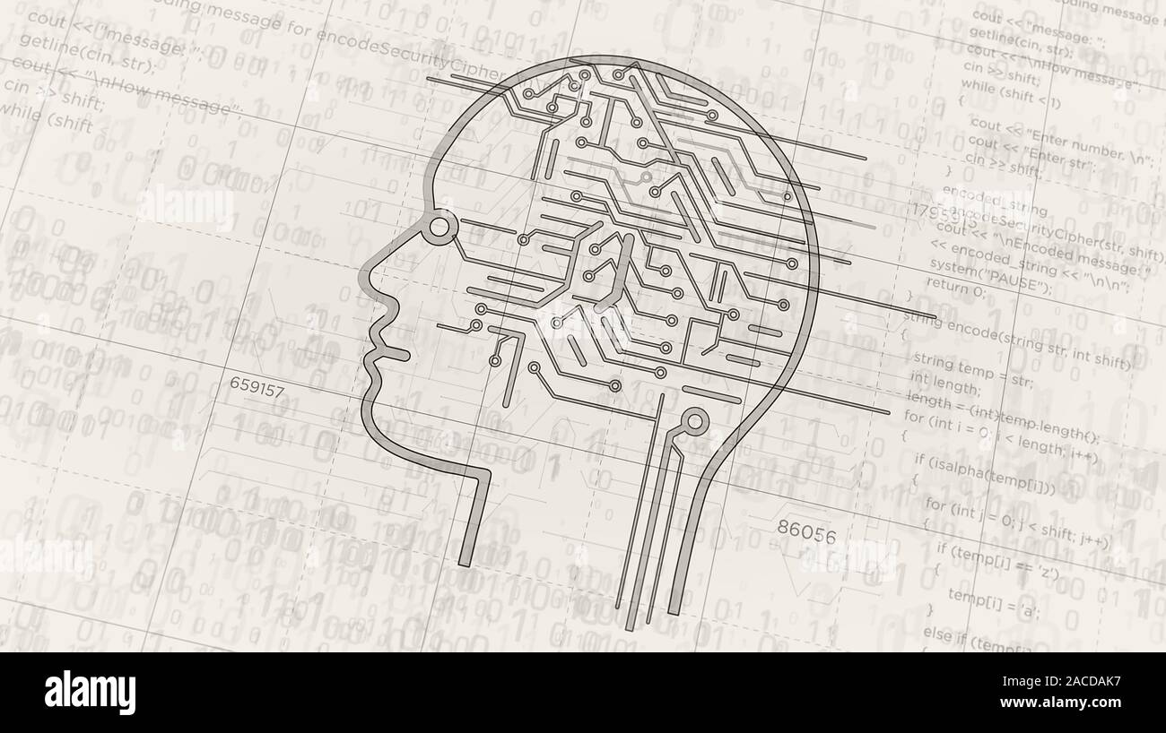 Artificial Intelligence project creating. Abstract concept of cyber ...