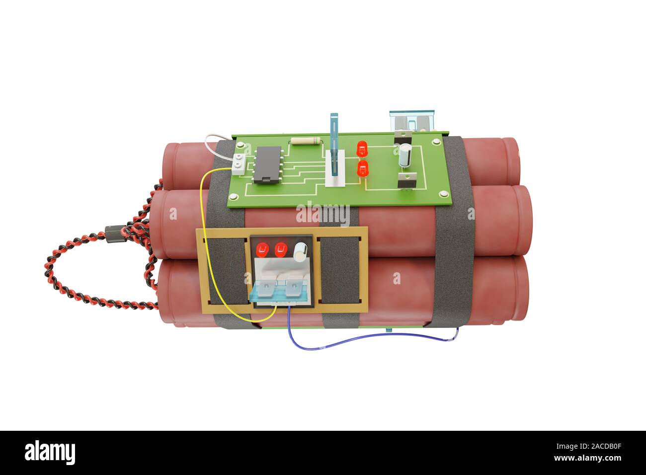 dynamite isolated on white background 3d illustration Stock Photo - Alamy