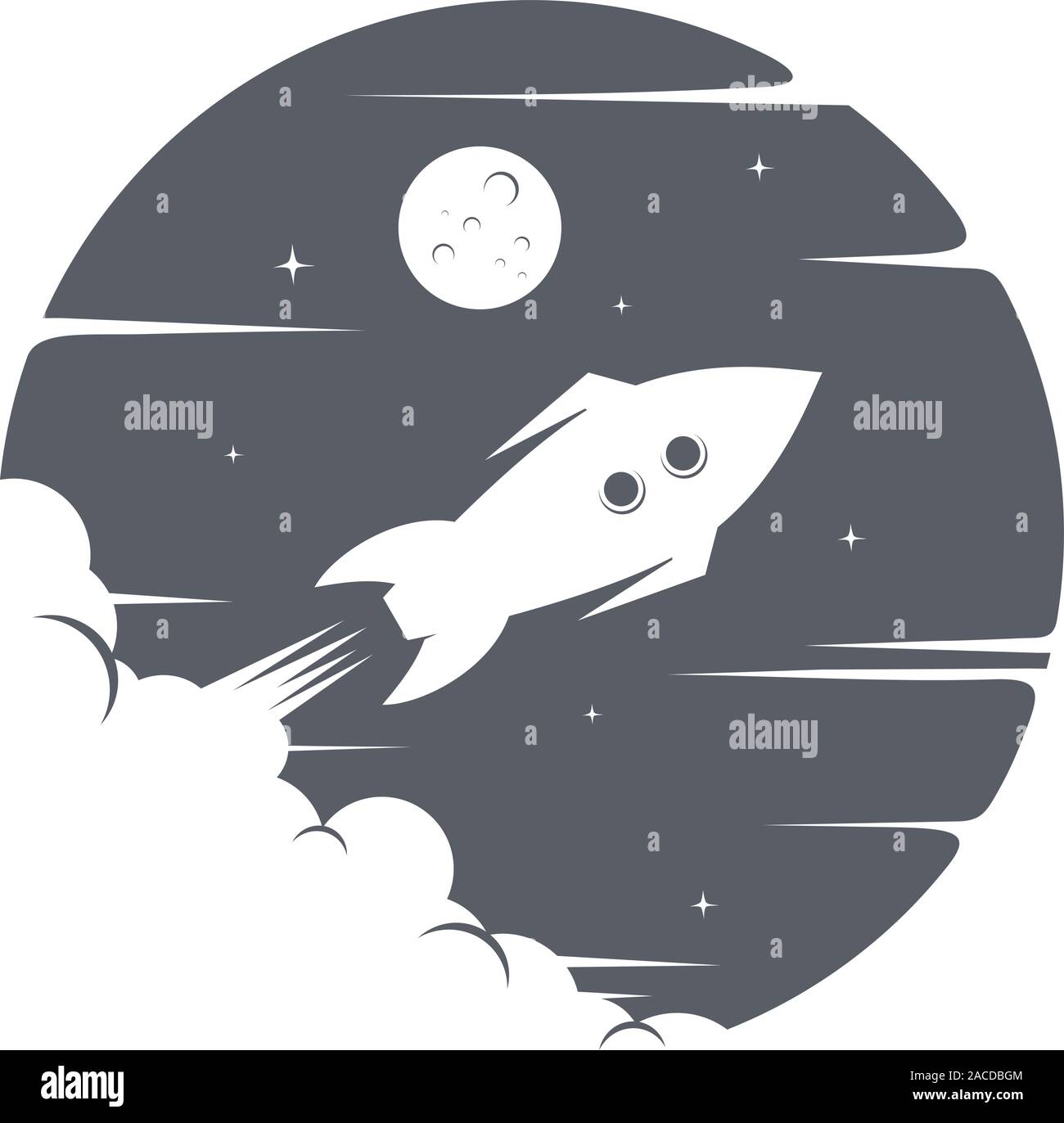 space rocket shuttle ship sign logo logotype vector art Stock Vector ...