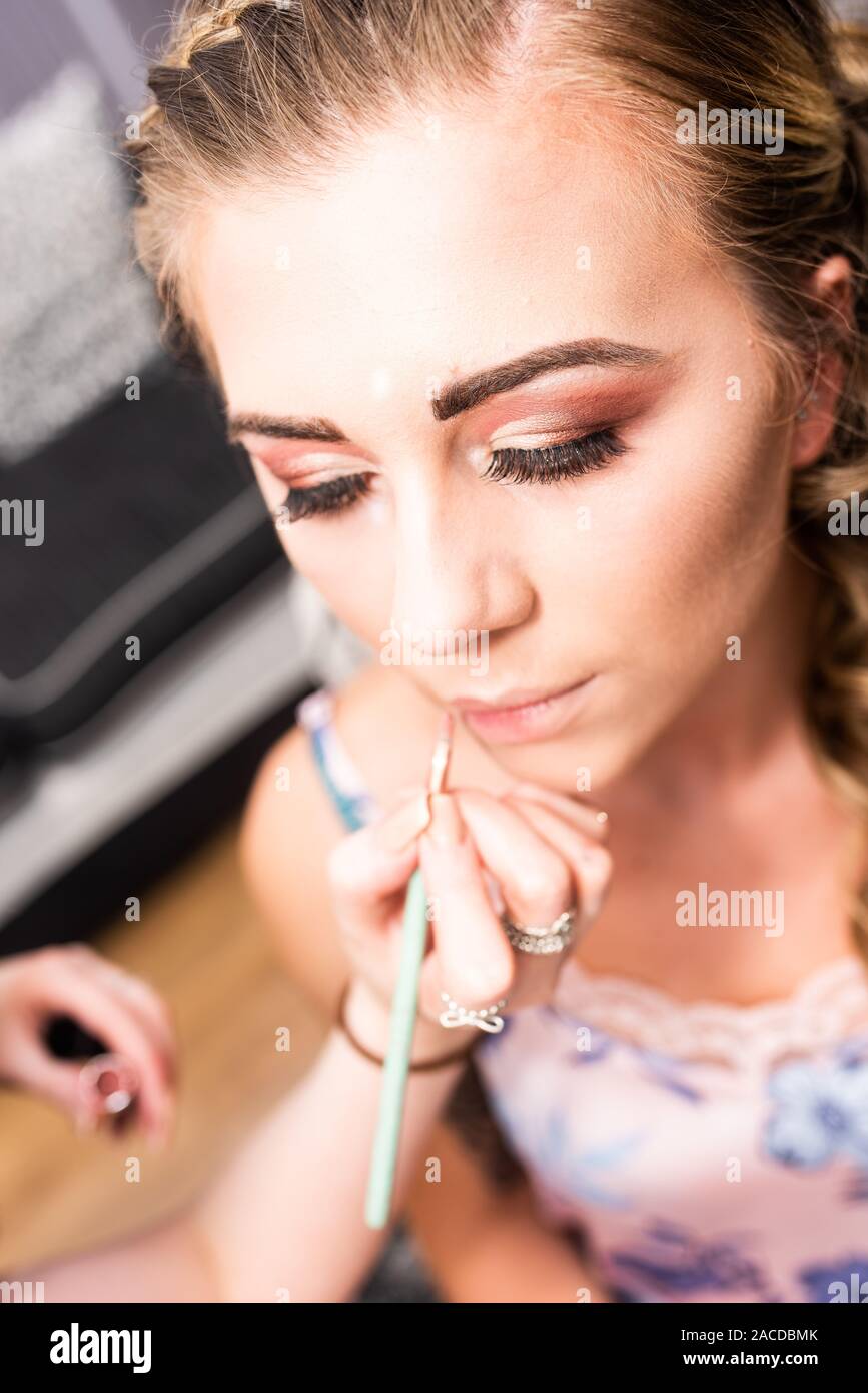Female Getting Hair Done In Salon High Resolution Stock Photography and ...