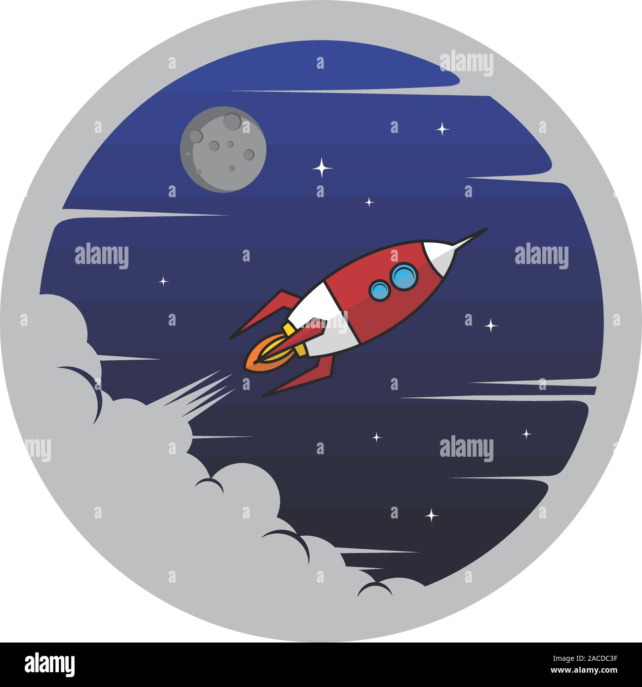 space rocket shuttle ship sign logo logotype vector art Stock Vector ...