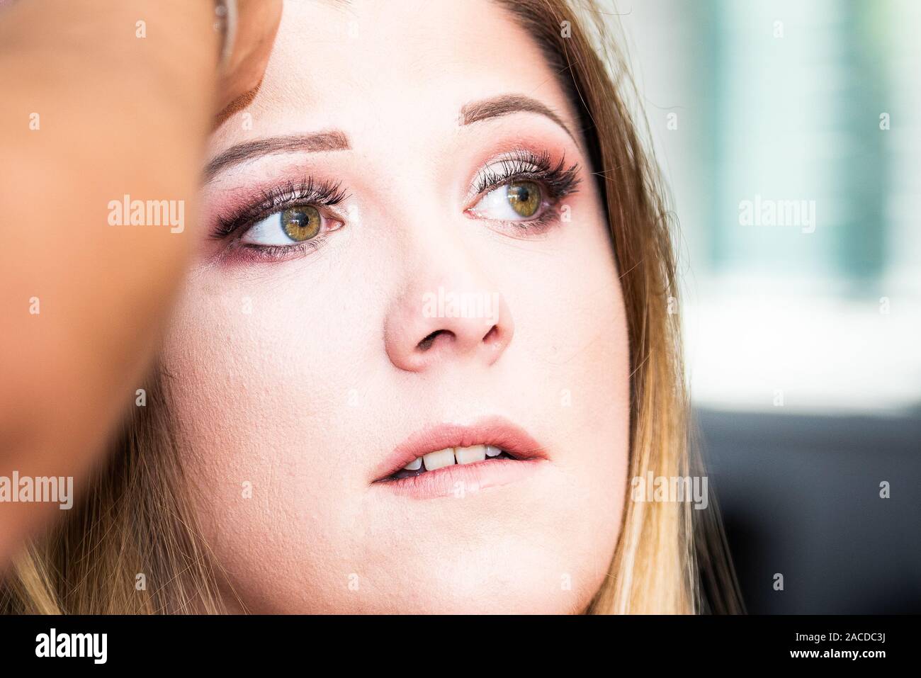 Female Getting Hair Done In Salon High Resolution Stock Photography and ...