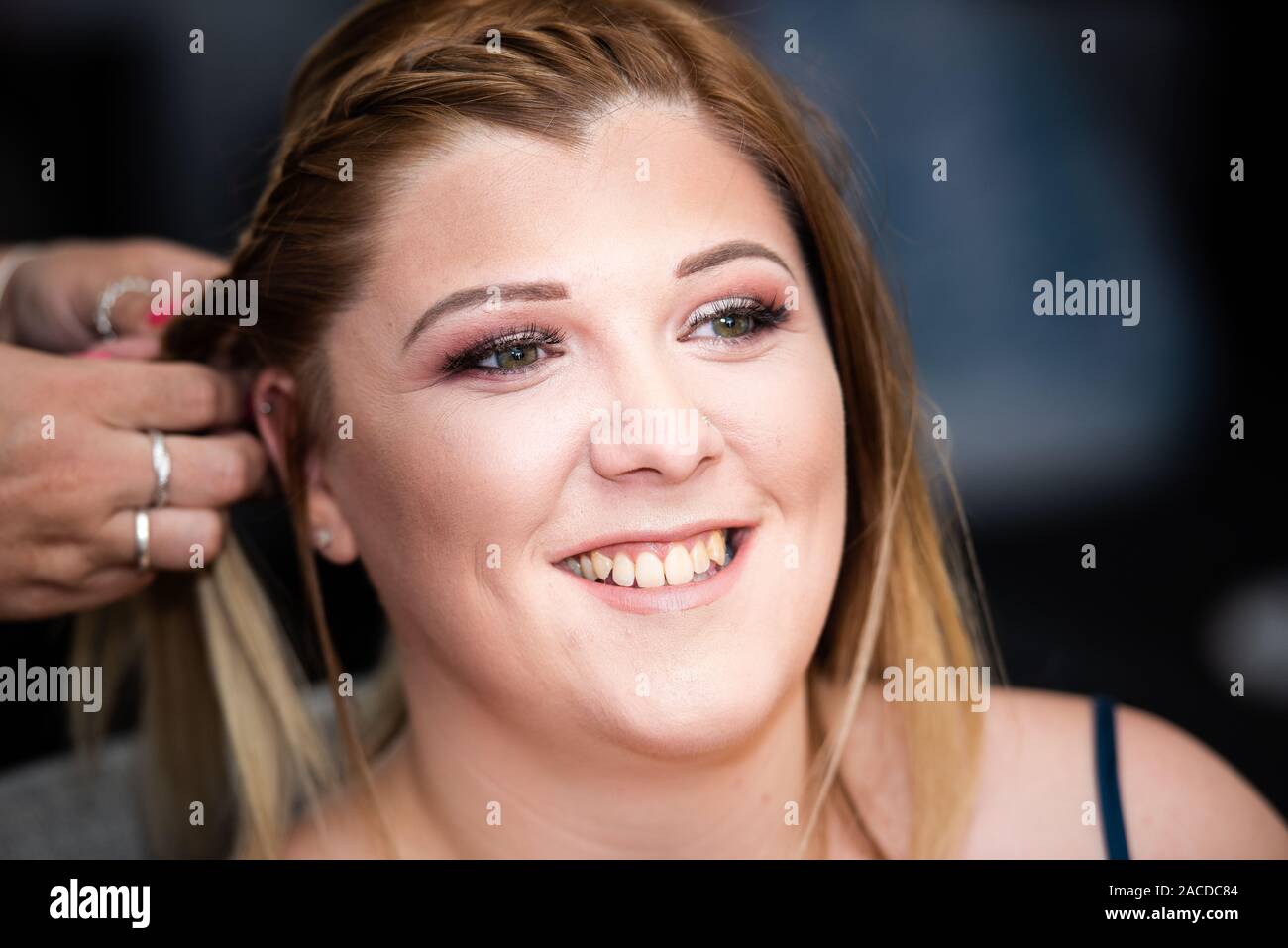 A gorgeous bride getting ready for her special day, bridal preparation ...