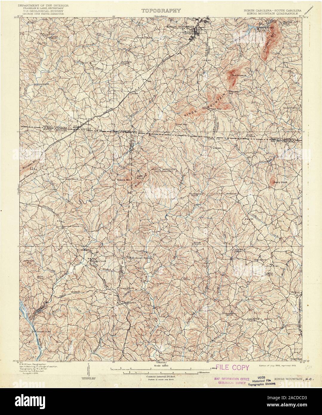 Kings mountain map hi-res stock photography and images - Alamy