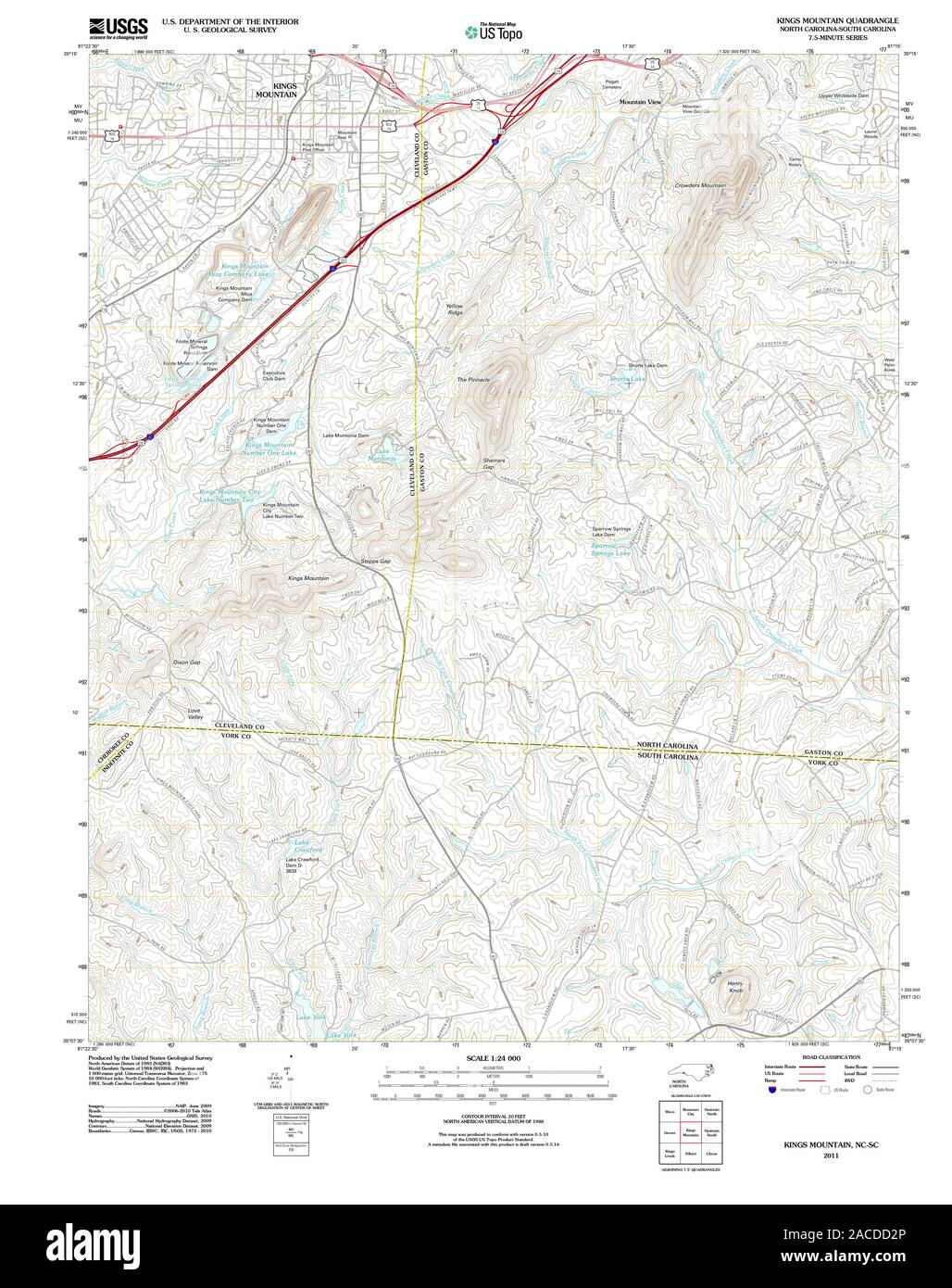 Kings mountain map hi-res stock photography and images - Alamy