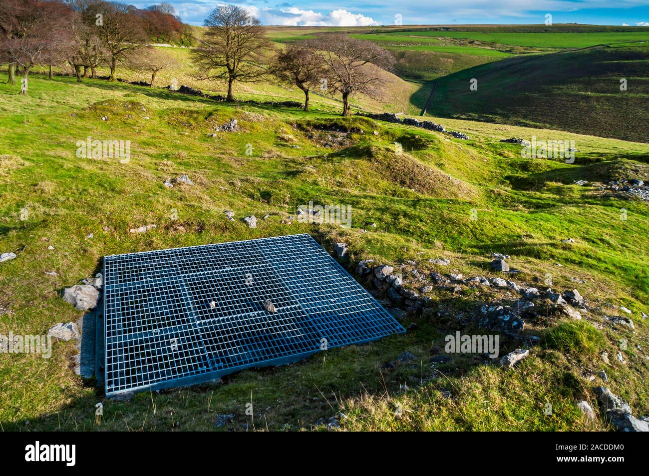 Grilled shaft at Watts Grove Lead Mine, Eldon Hill, near Castleton ...