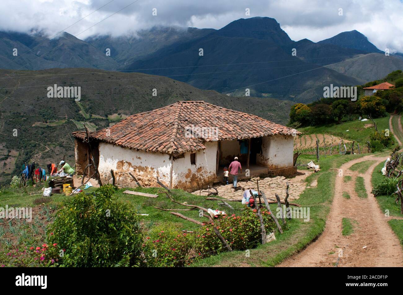 Landscape near Los Nevados village in andean cordillera Merida state ...