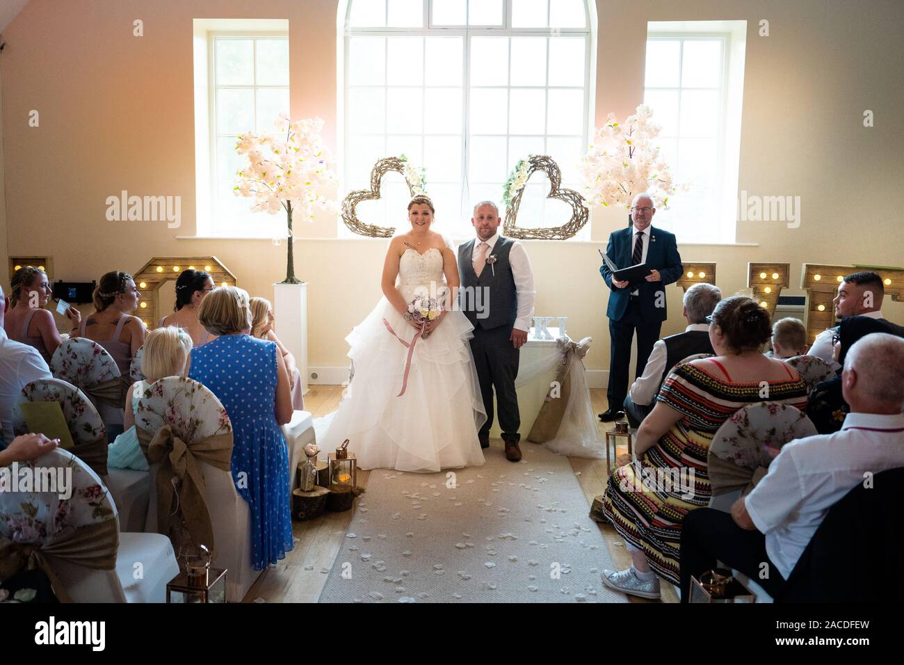 A tradition English indoor wedding ceremony at Floral Hall, Tunstall ...