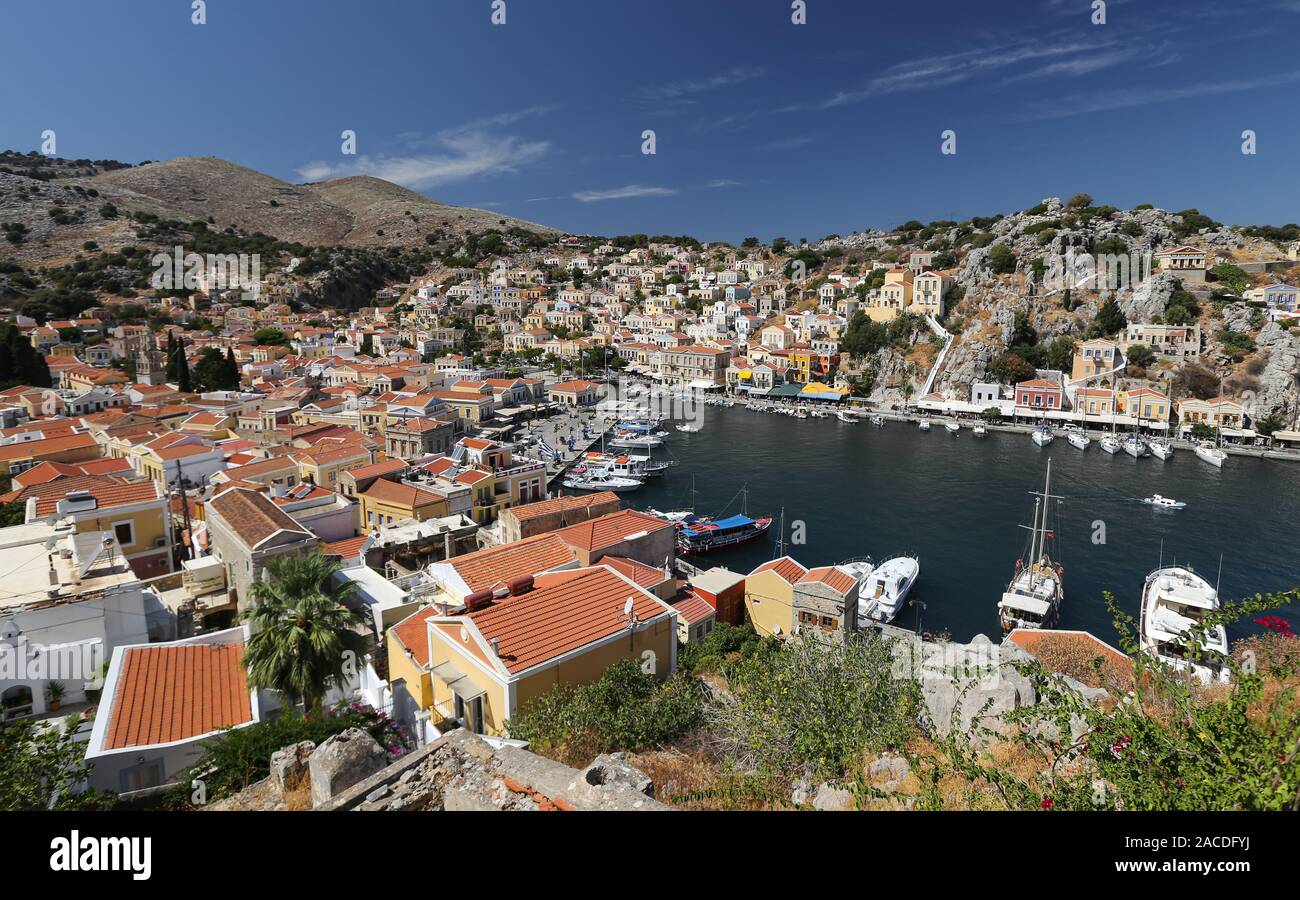 General View of Symi Island in Greece Stock Photo - Alamy